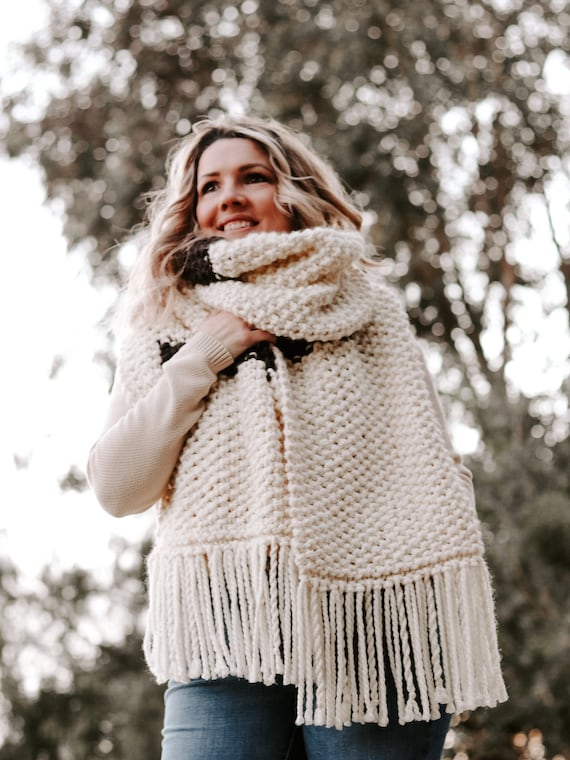 Seed Stitch Scarf Knitting Pattern