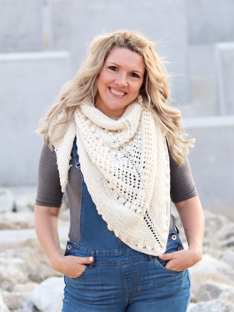 KNIT PATTERN• Summer Rose Shawl, Oversize Knit Shawl, Easy Knit Texture ...