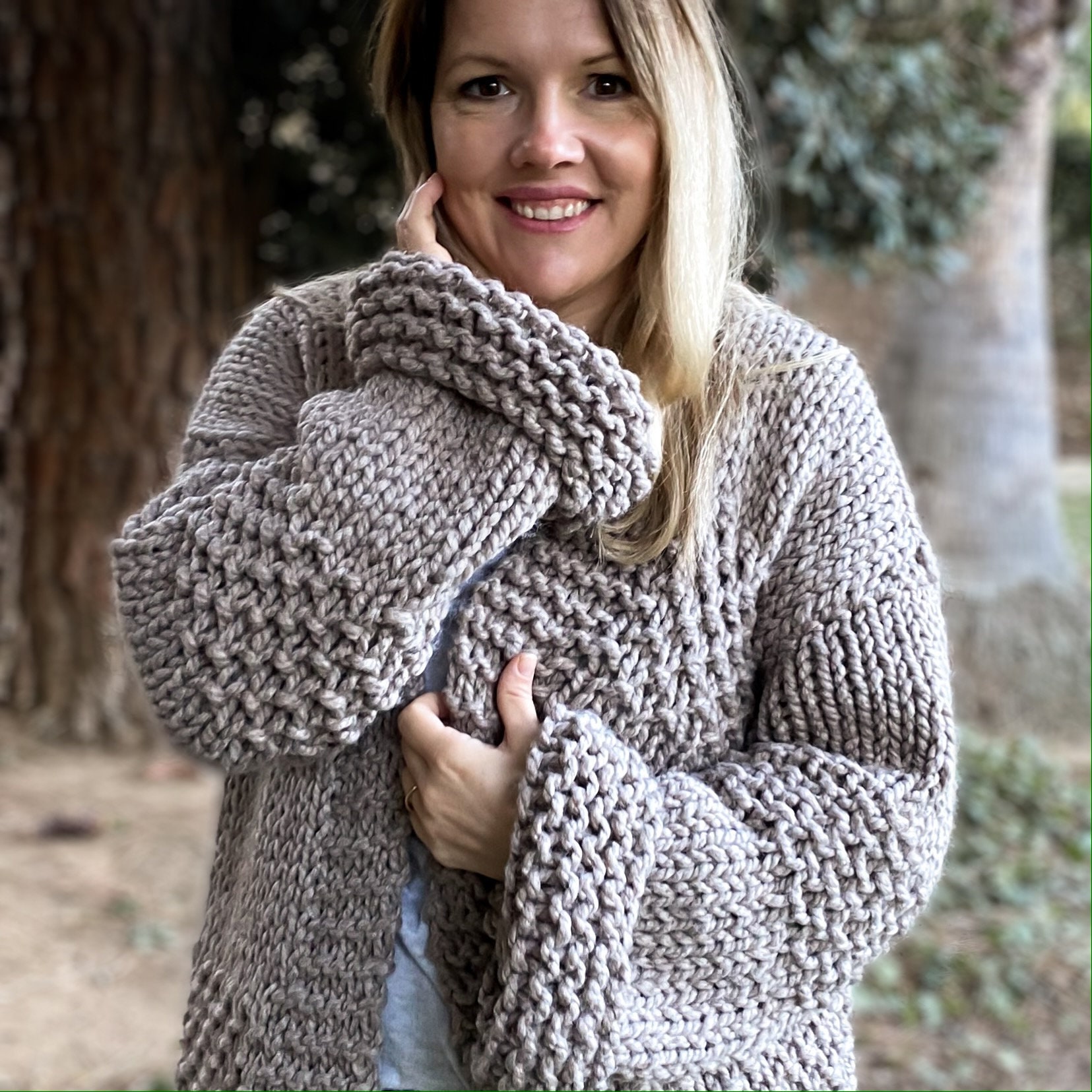 KNITTING PATTERNTruro Cardigan.Easy Knit pattern oversize | Etsy