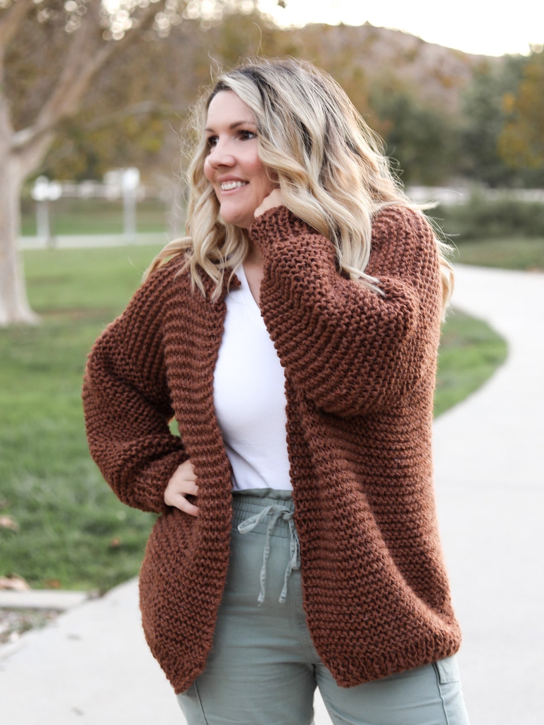Cider Shacket Knitting Pattern • Easy Knit Oversized Cardigan (PDF ...