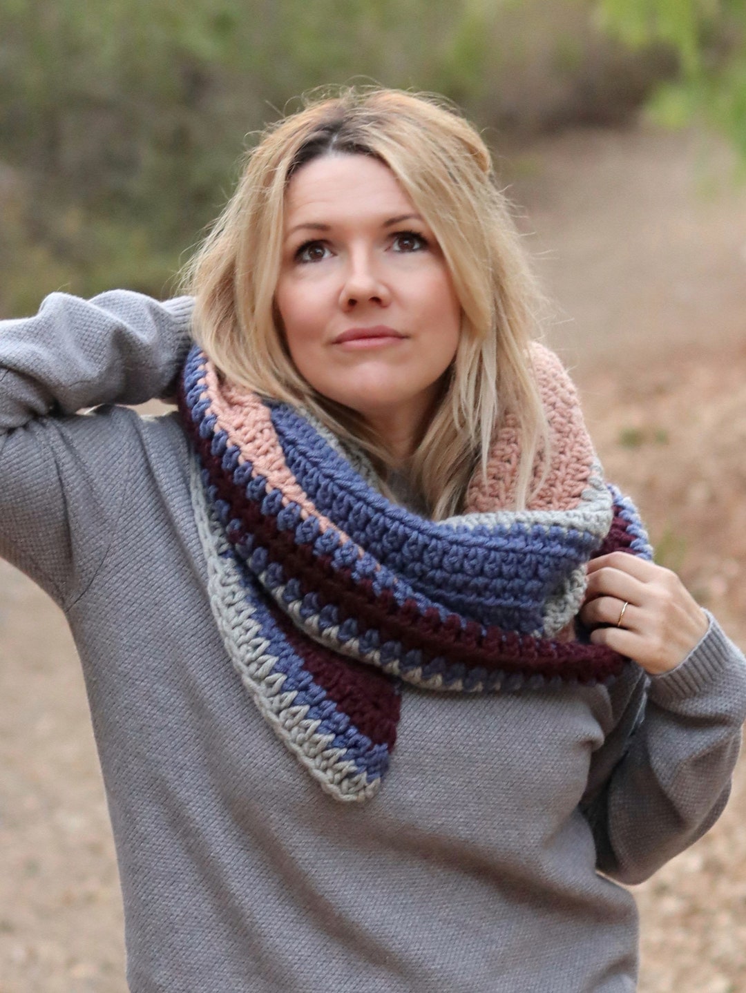 CROCHET PATTERN• Ely Shawl, Easy Crochet Shawl, Crochet Shawl, Striped ...