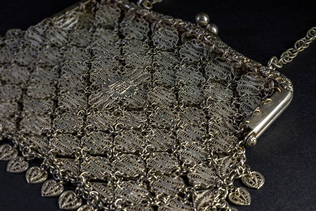Antique Filigree Purse, Original Chinese Early 1900s, Silver Chainmail ...