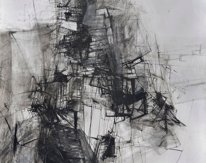 Ink Drawing, Original Contemporary Art, Abstract, Achromatic Drawing ...