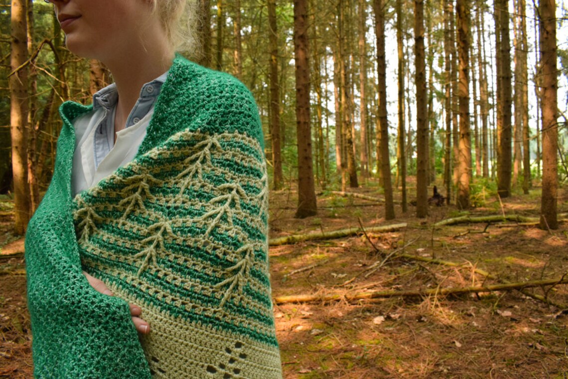Crochet Pattern, History of Trees Crochet Shawl, Pattern PDF, Overlay ...