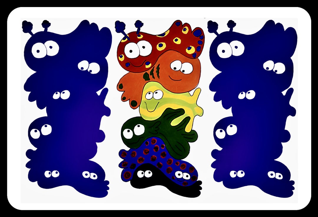 Rainbow Fish Triple Vinyl Sticker - Etsy