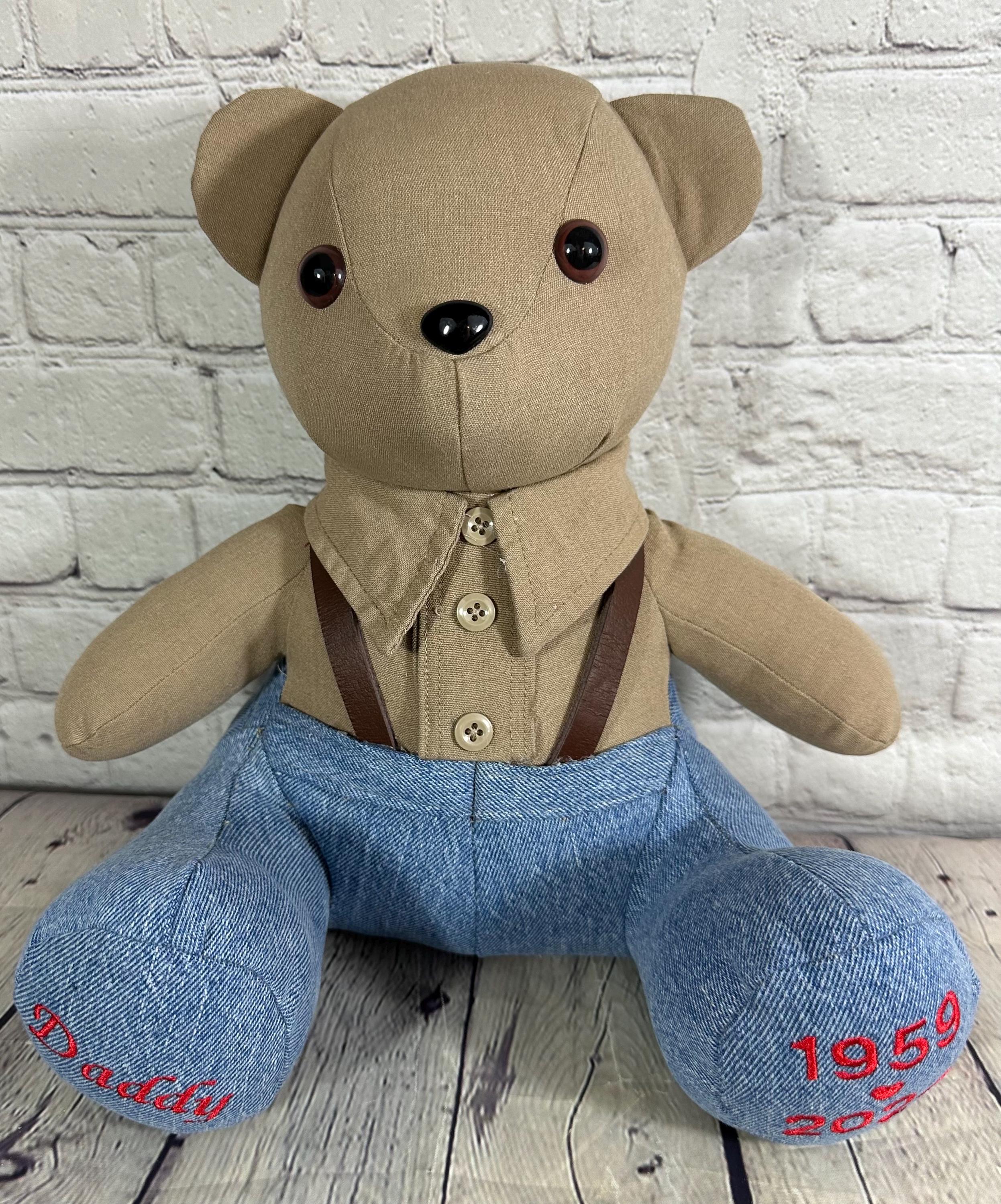 Bear Made With Loved One's Shirt With Collar and Suspenders - Etsy