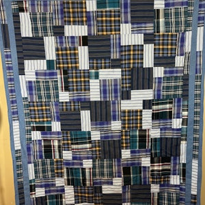 Patchwork Quilt Made From Adult Size Dress Shirts, Quilt Made From ...