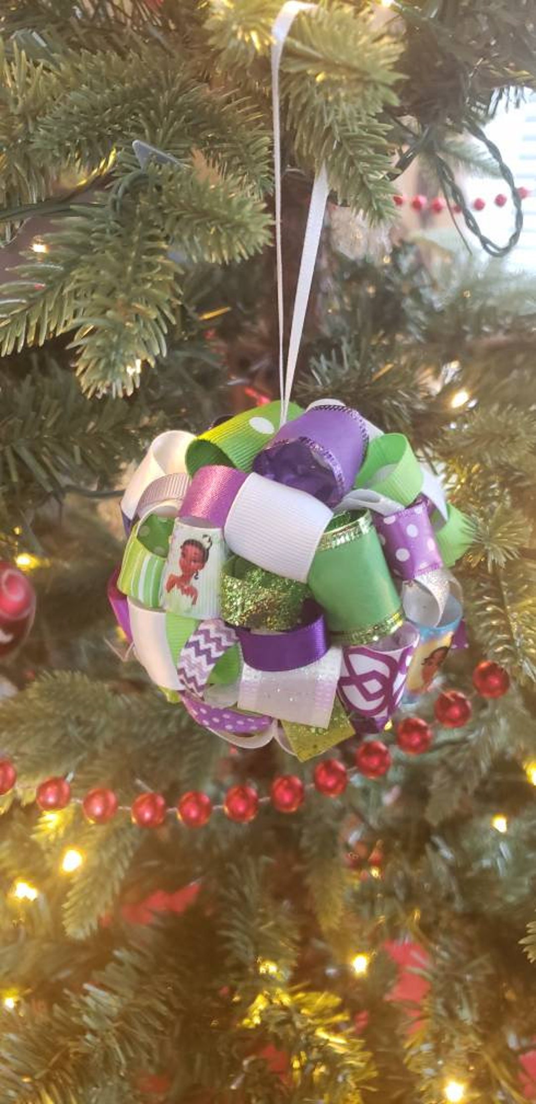 Tiana Princess Disney Inspired Ribbon Topiary-style Ornament - Great ...