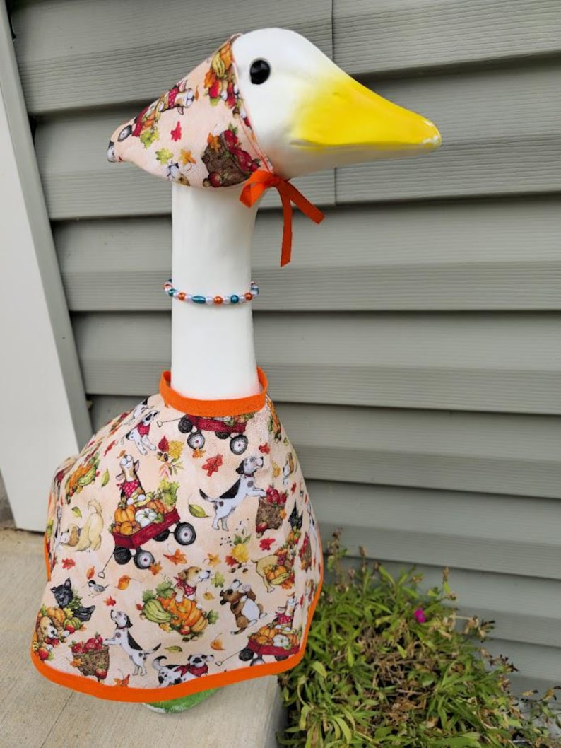 Fall Farm and Dog Porch Goose Outfit – Handmade Pumpkin Patch Print ...