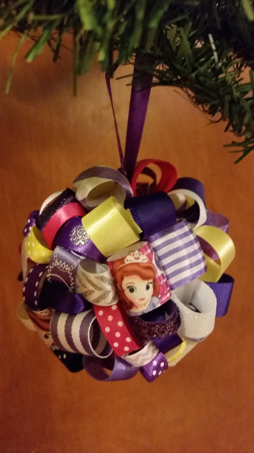Princess Sofia Ribbon Topiary-style Ornament - Great for the Holidays ...