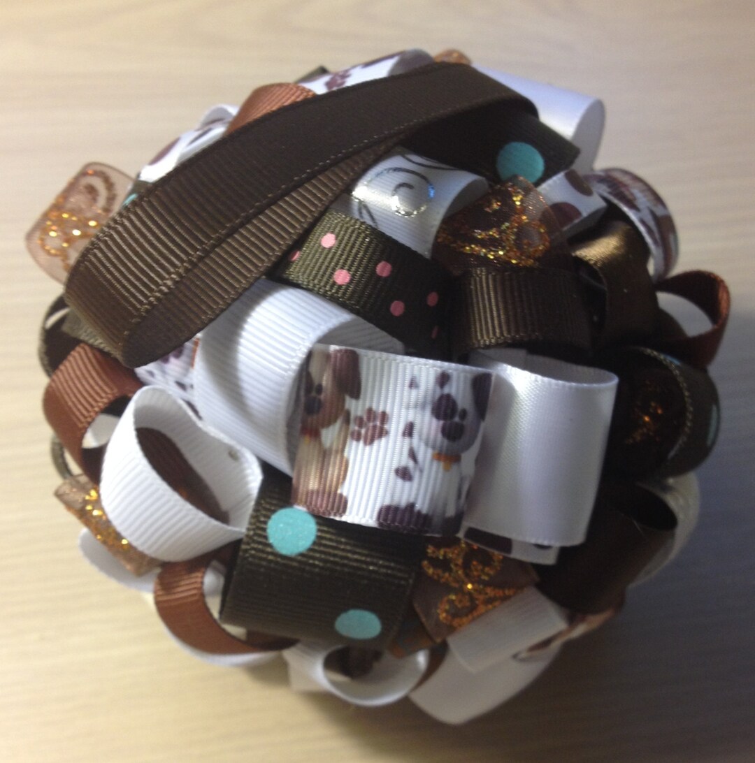 Puppy Dog Ribbon Topiary-style Ornament -great Dog Owner Gift for the ...