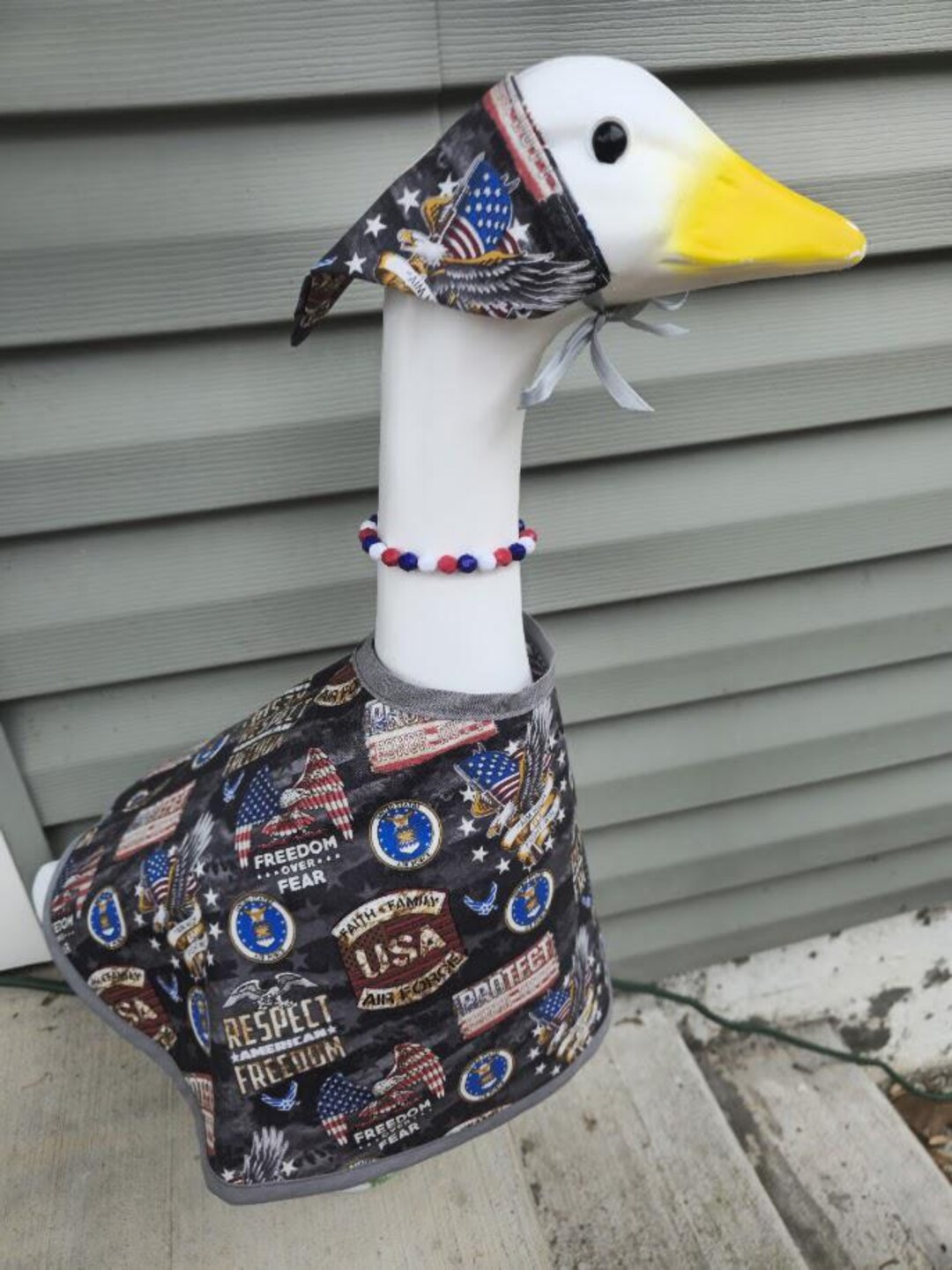 US Air Force Goose Outfit – Handmade Porch Decor, Hat & Necklace - Etsy