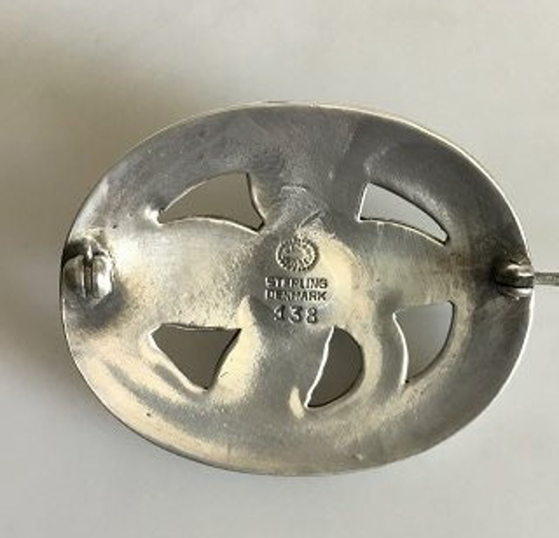 Georg Jensen Sterling Brooch With Lapis Number 138 Denmark - Etsy