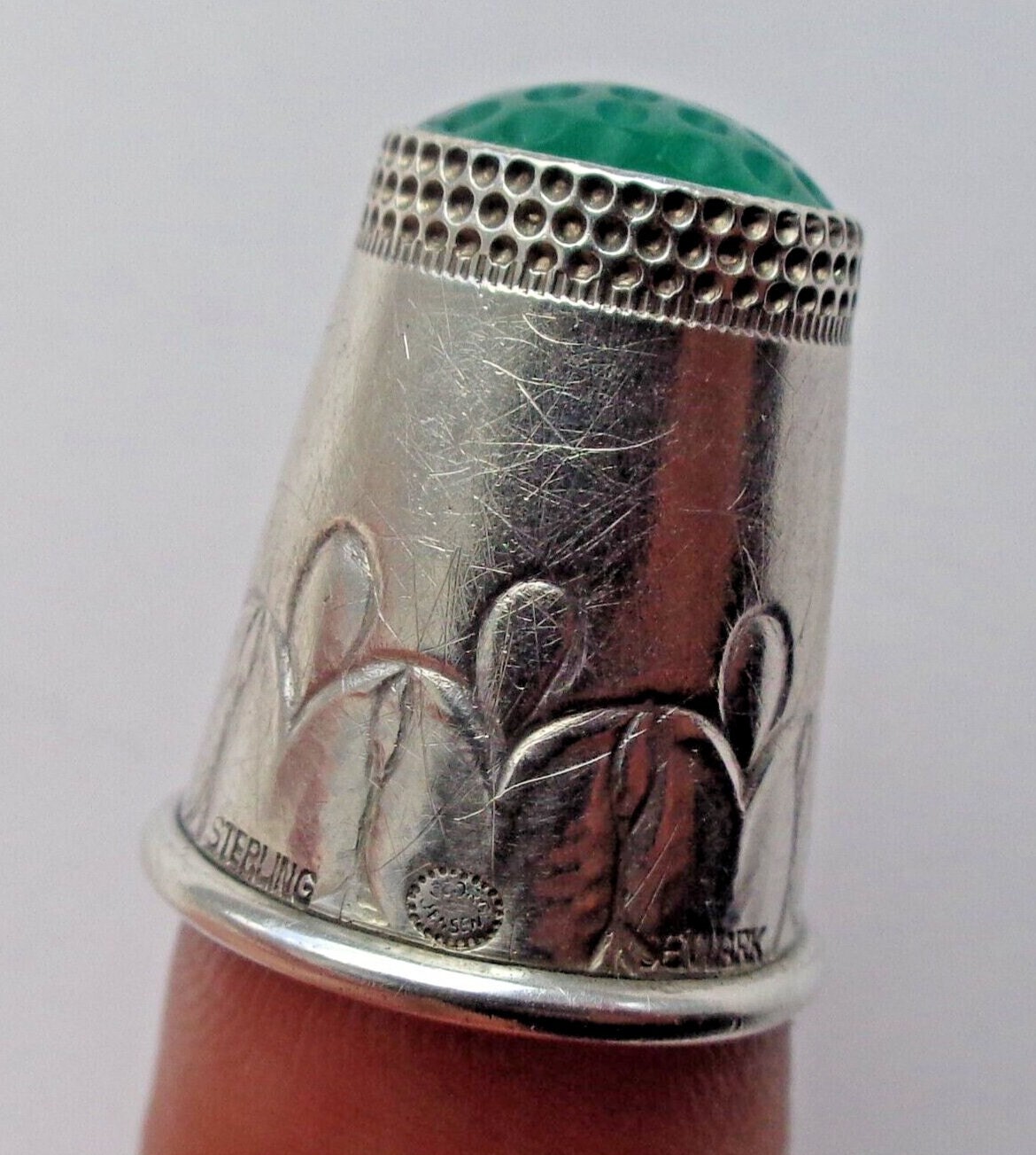 Georg Jensen Sterling Thimble With Chrysoprase- Denmark - Etsy