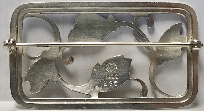 Georg Jensen Sterling Brooch Pin Number 295 Denmark - Etsy