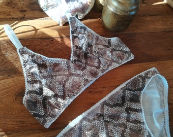 Snake Print Bralette | Etsy