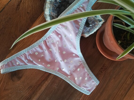Pink polkadot thong basic pink loungewear | Etsy