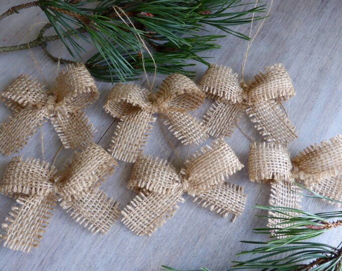 3 Inches 6 Small Burlap Bows home Decor - Etsy