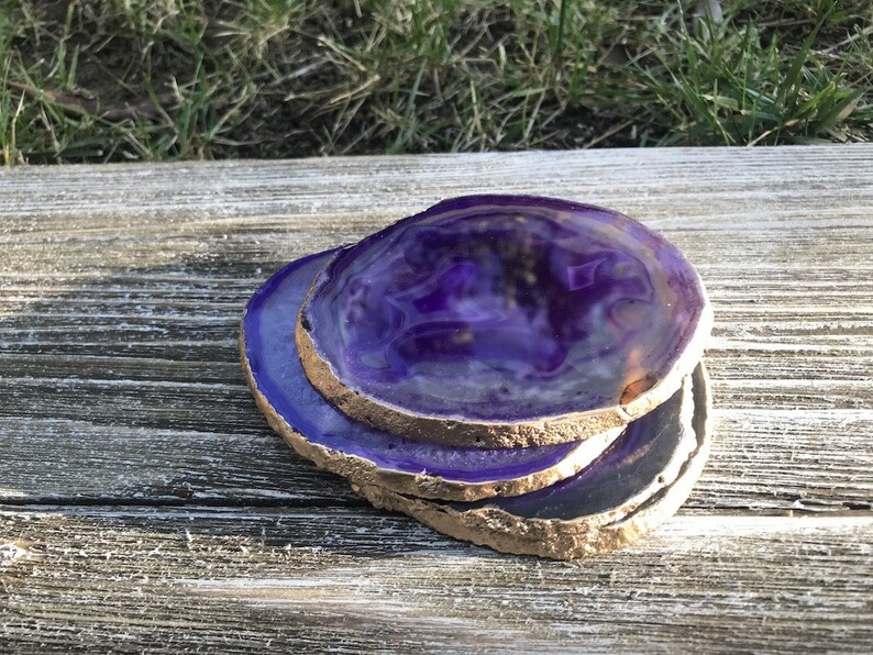 Agate Slice Coaster Authentic Brazilian Agate Geode Slices - Etsy