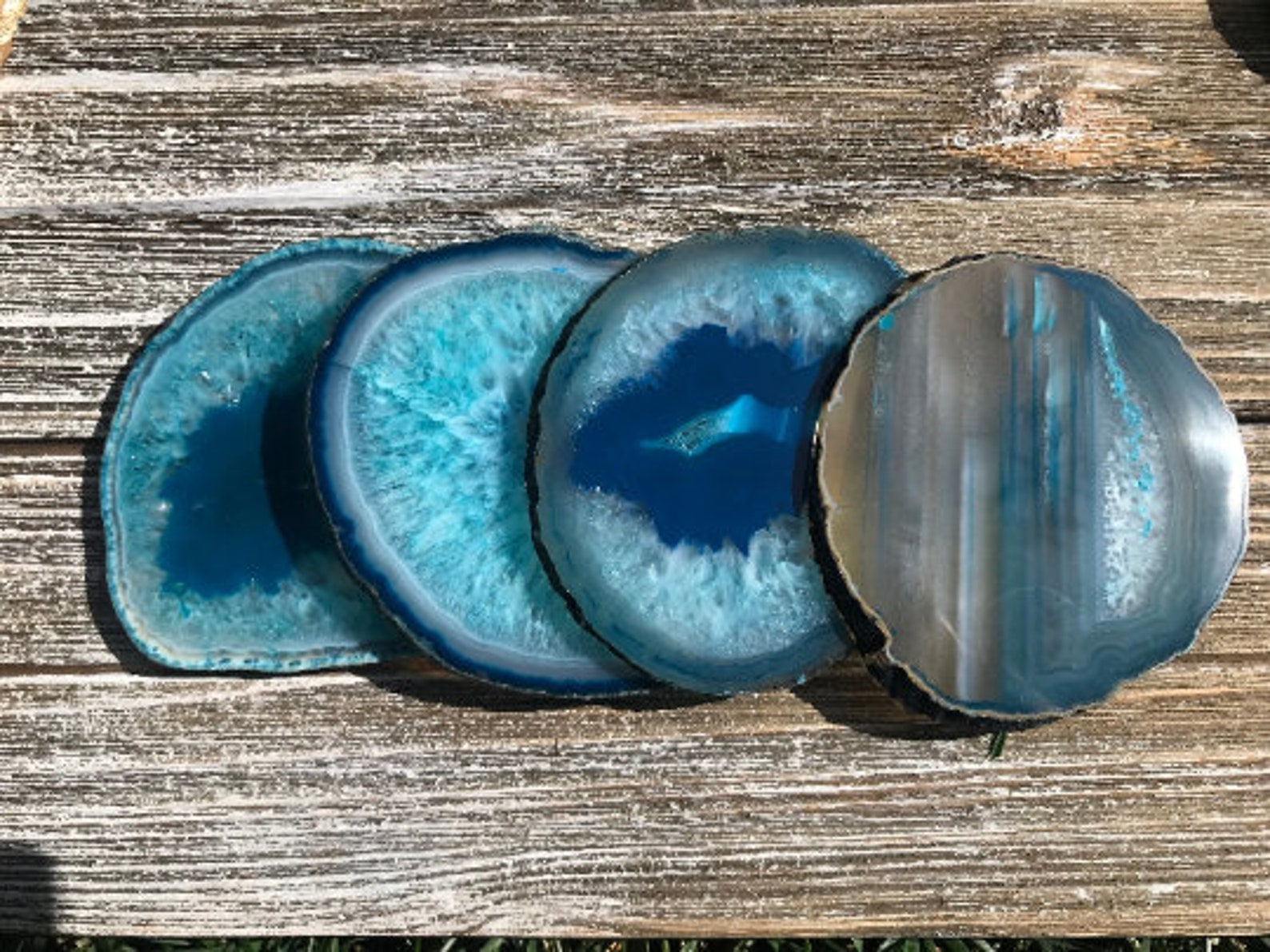 Agate Slice Coaster Authentic Brazilian Agate Geode slices | Etsy