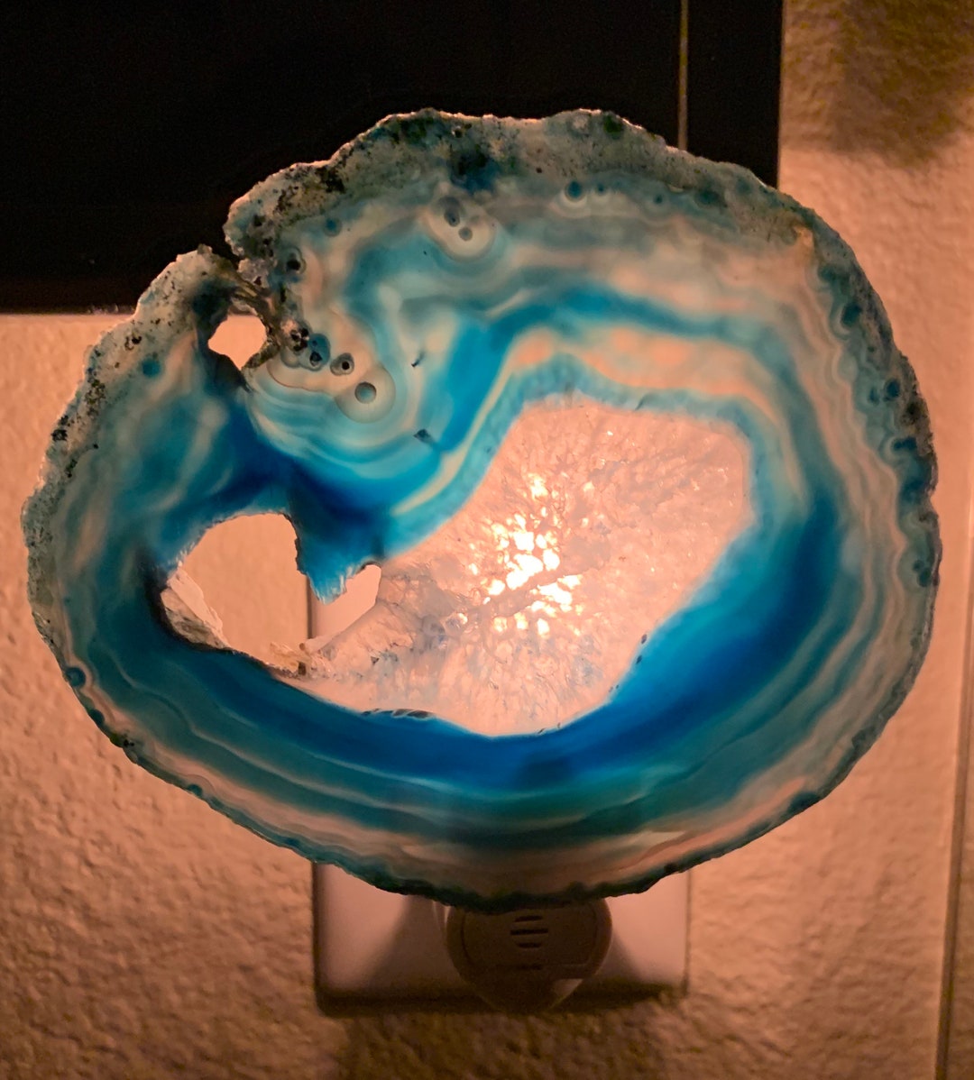 Swivel Agate Night Light Geode Night Light Agate Slice Light Bedroom ...