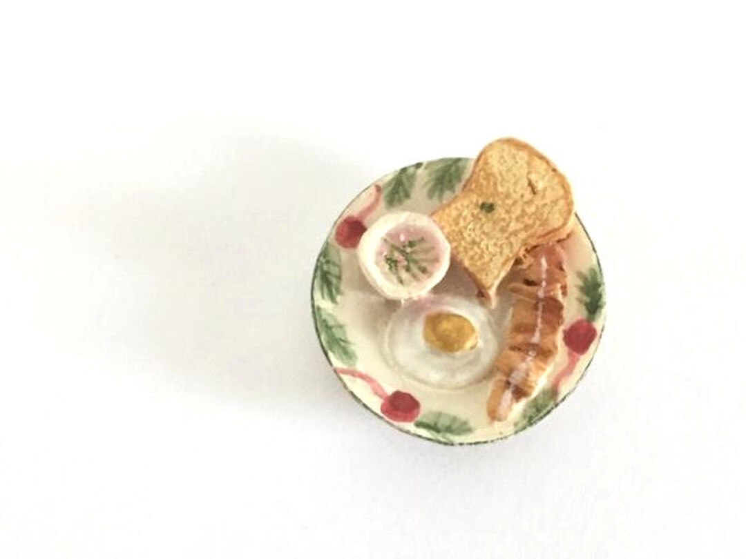 Vintage Plaster Dollhouse Food Fried Breakfast Plate - Etsy