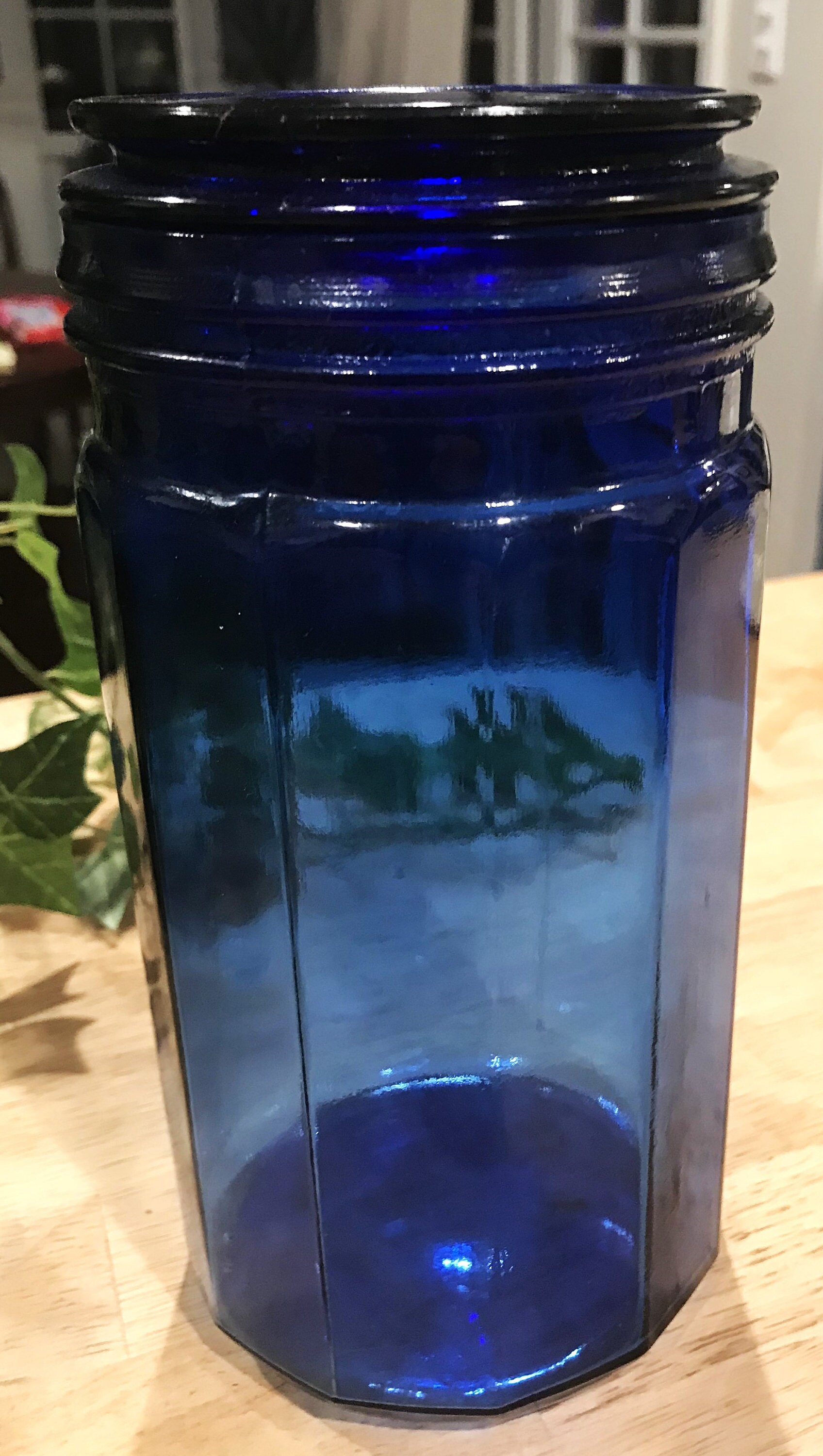 Blue Glass Canister, Cobalt Blue With Lid Jar, Tall Storage Container ...