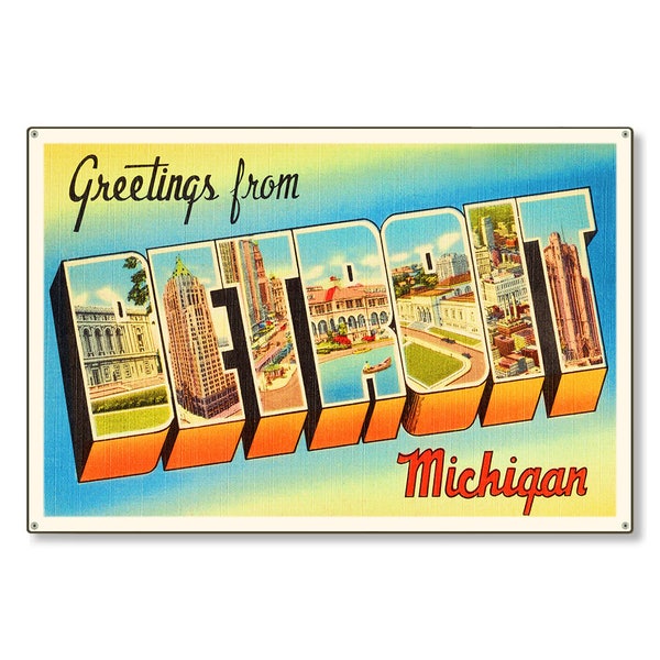 Detroit Postcard - Etsy