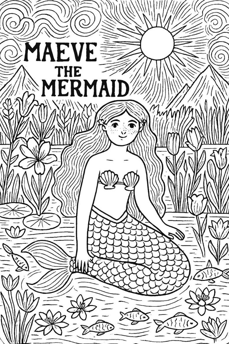 Maeve the Mermaid "m" Printable Coloring Pages - Etsy