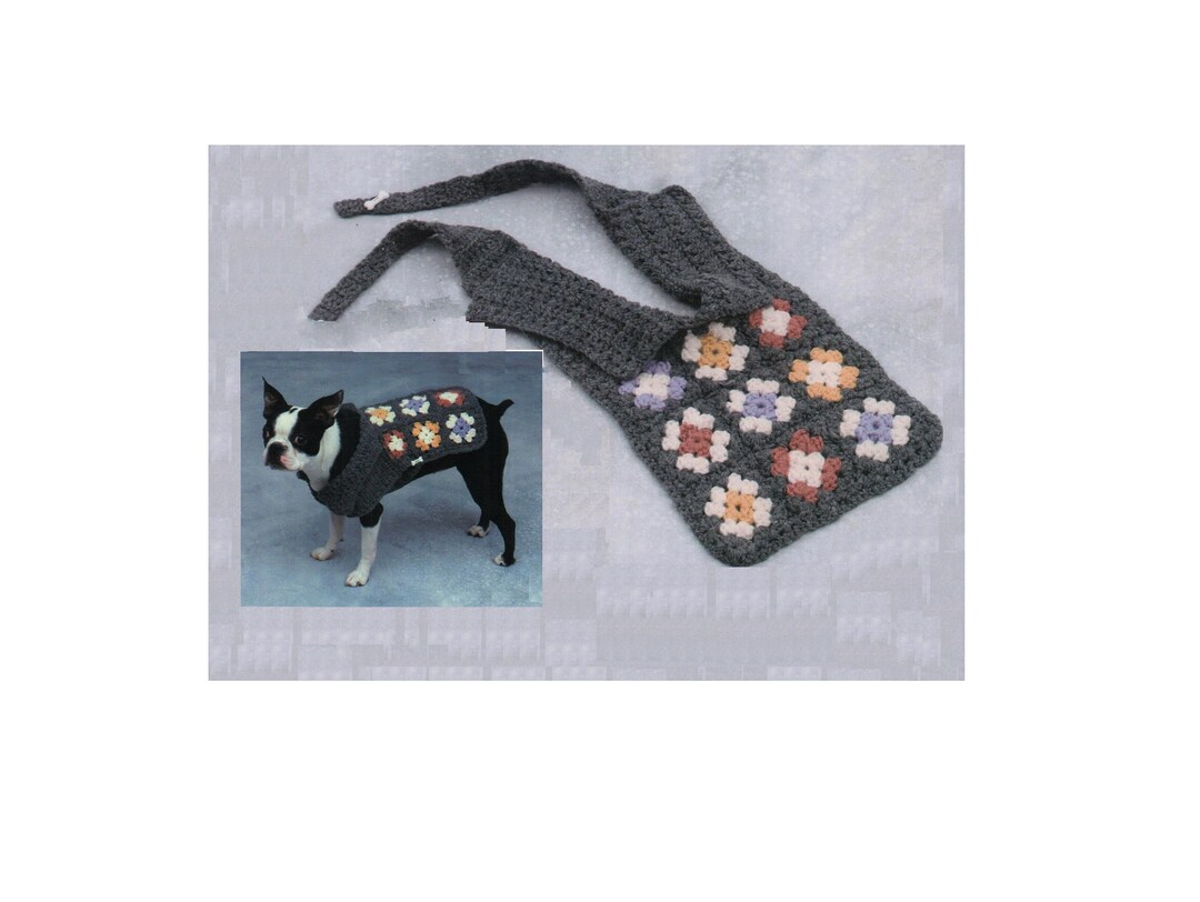 Crochet Granny Square Dog Sweater Pattern for Small, Medium and Large ...