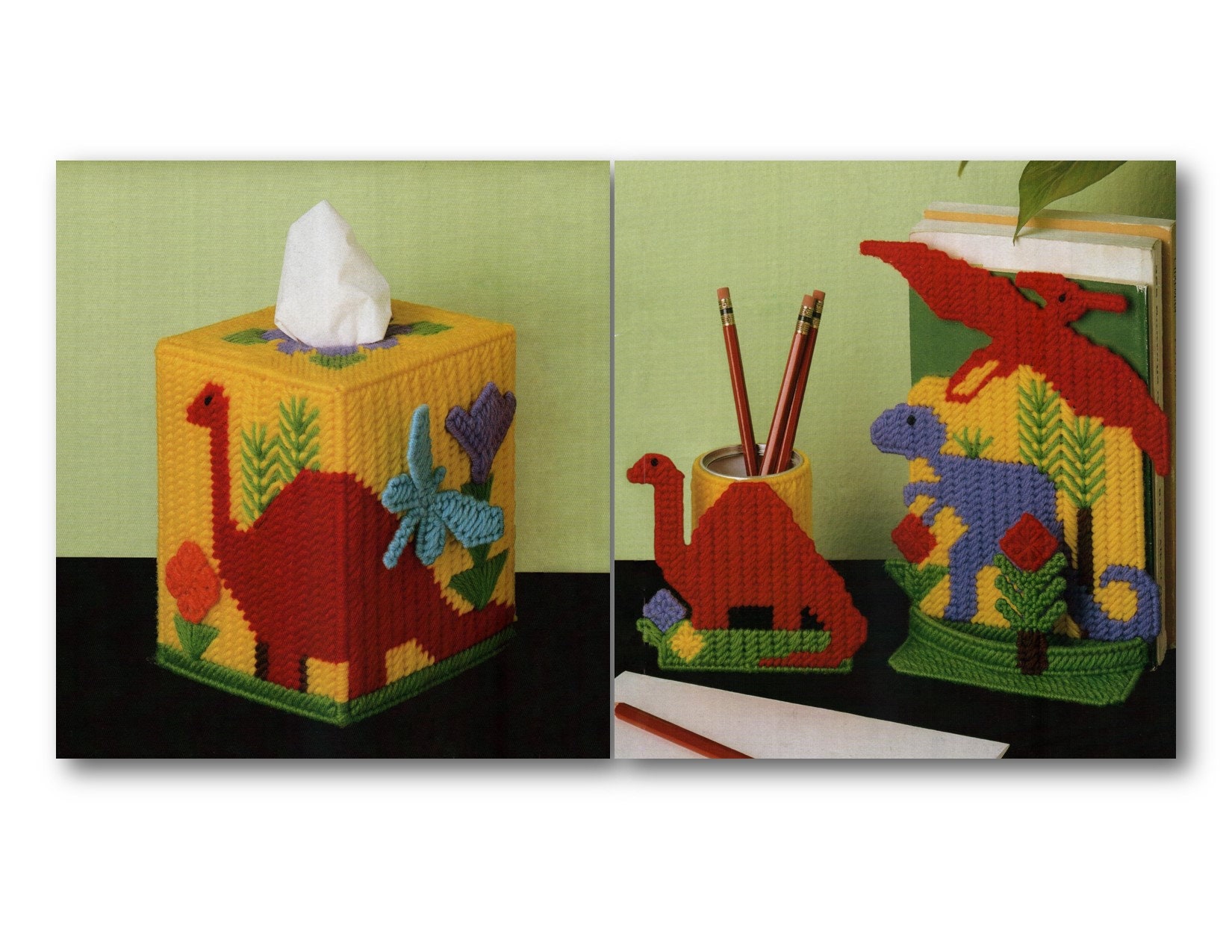 Prehistoric Dinosaur Desk Set With Tissue Box, Pencil Holder and ...