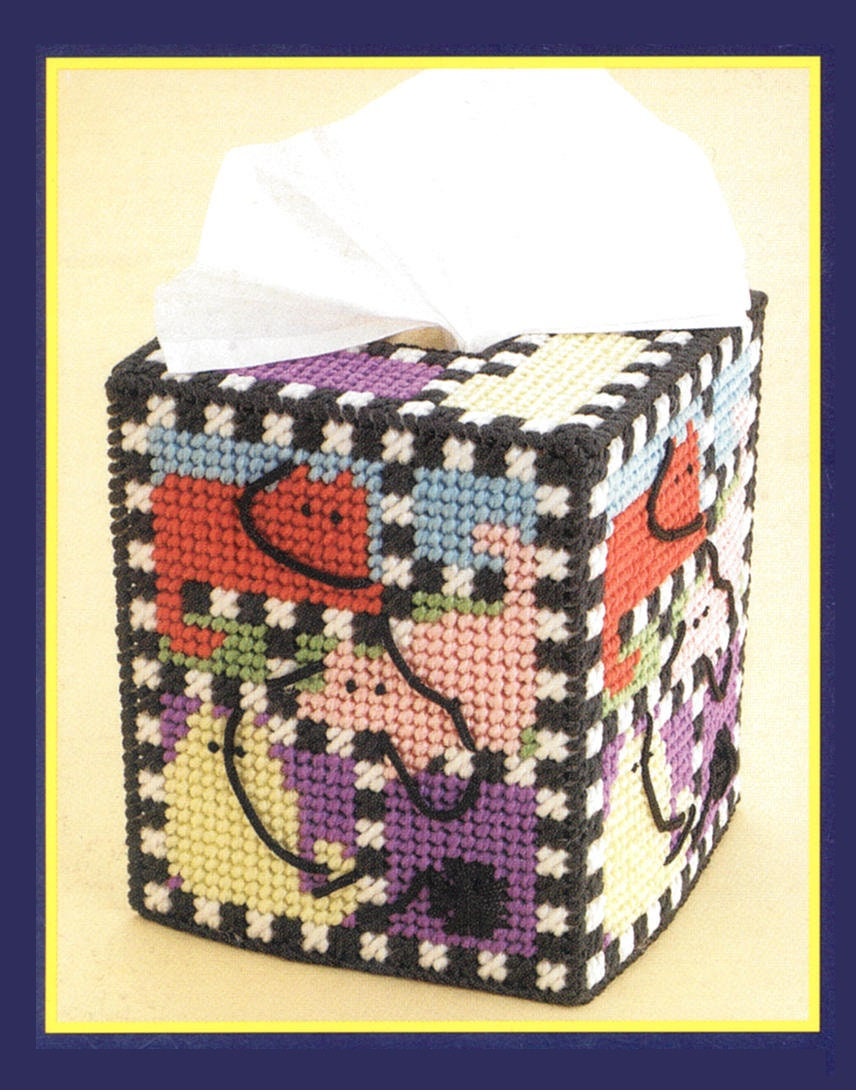 Plastic Canvas Cat Tissue Box Cover Pattern PDF Plastic Canvas Pattern ...