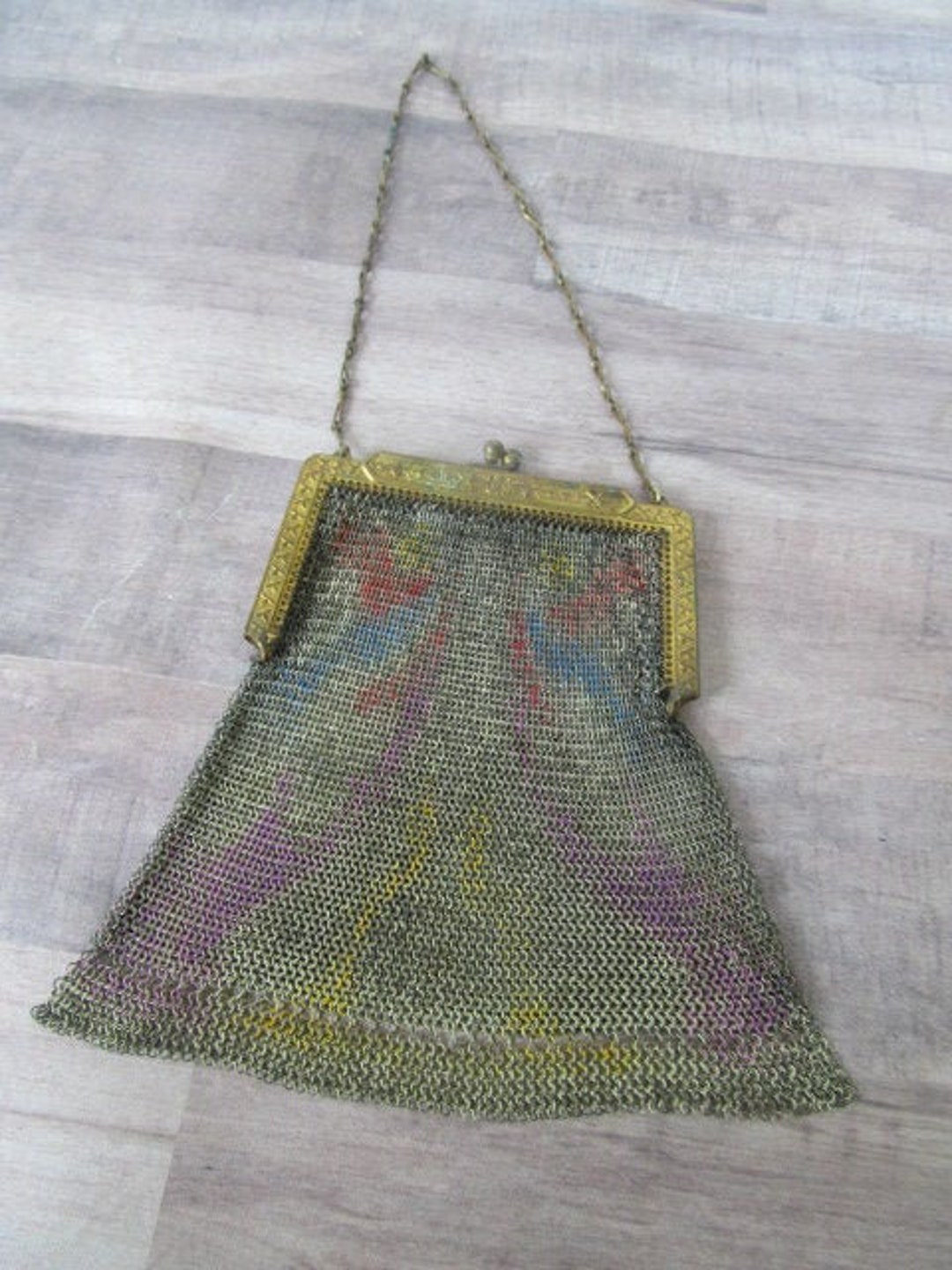 Antique Victorian Purse Mesh Chatelaine Purse Antique Evening Bag Purse ...