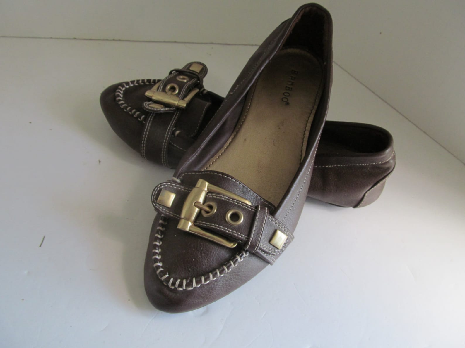 Brown Flat Mule Shoes Brown Slip on Shoes Sz 9 Brown Flat Shoes With ...