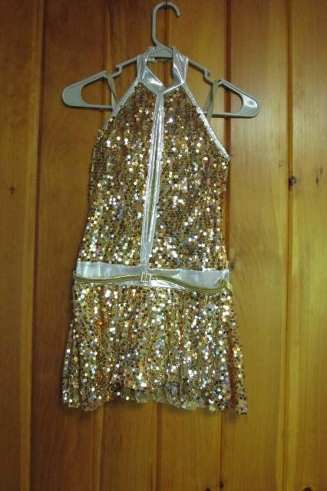 Gold Glitter Dance Dresses Girls Costume Dress Girls Sz 10/12 L Dress ...