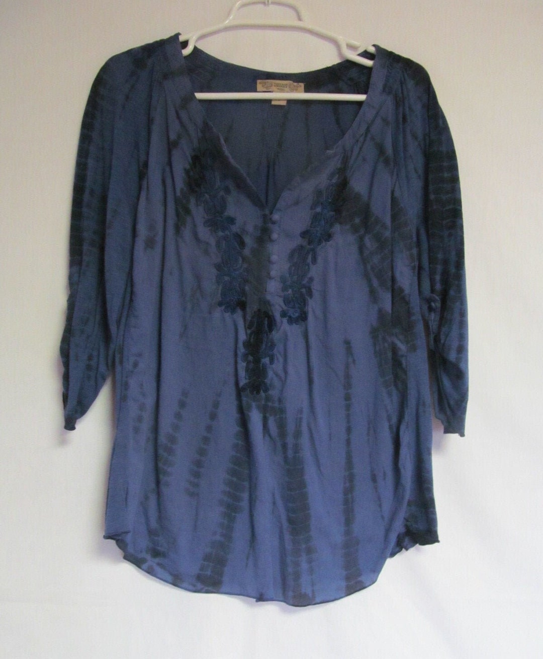 Boho Tie Dye Shirt America Blue Made in India Blue Blouse India ...