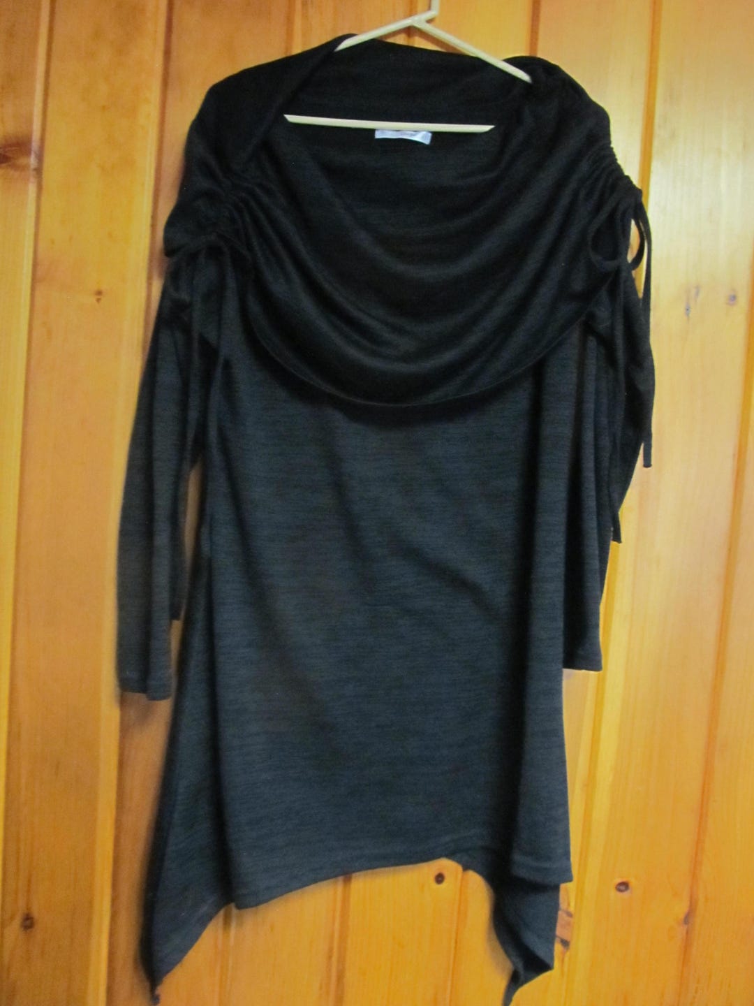 Beautiful Black Cowl Neck Draped Collar Sweater Black Sweater Sz L ...