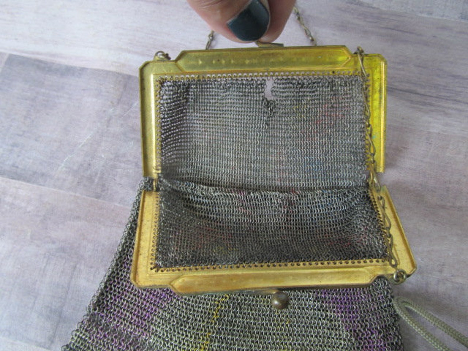Antique Victorian Purse Mesh Chatelaine Purse Antique Evening Bag Purse ...