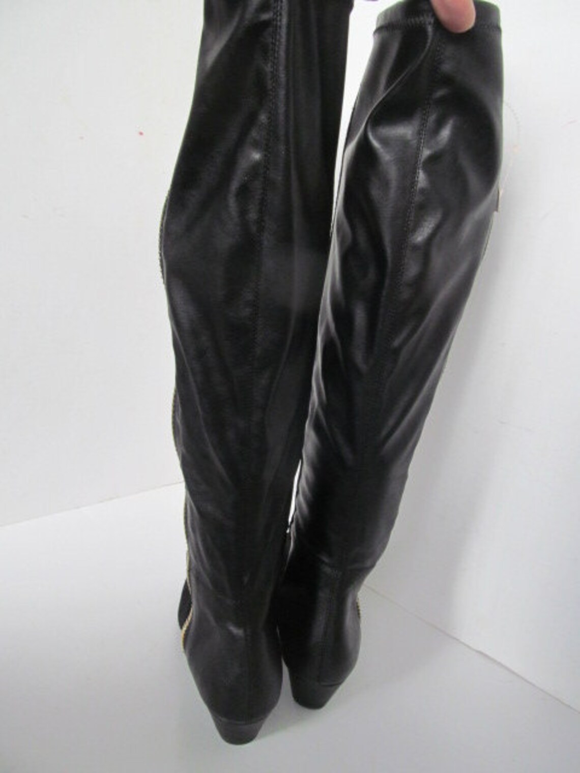 Rock Star New W/ Tags Black Leather Boots New Leather Boots - Etsy