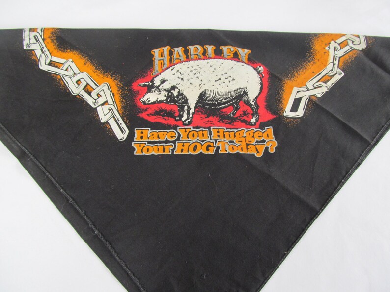 1980s Harley Davidson Bandana Scarf Harley Hog Do Rag Vintage Harley ...
