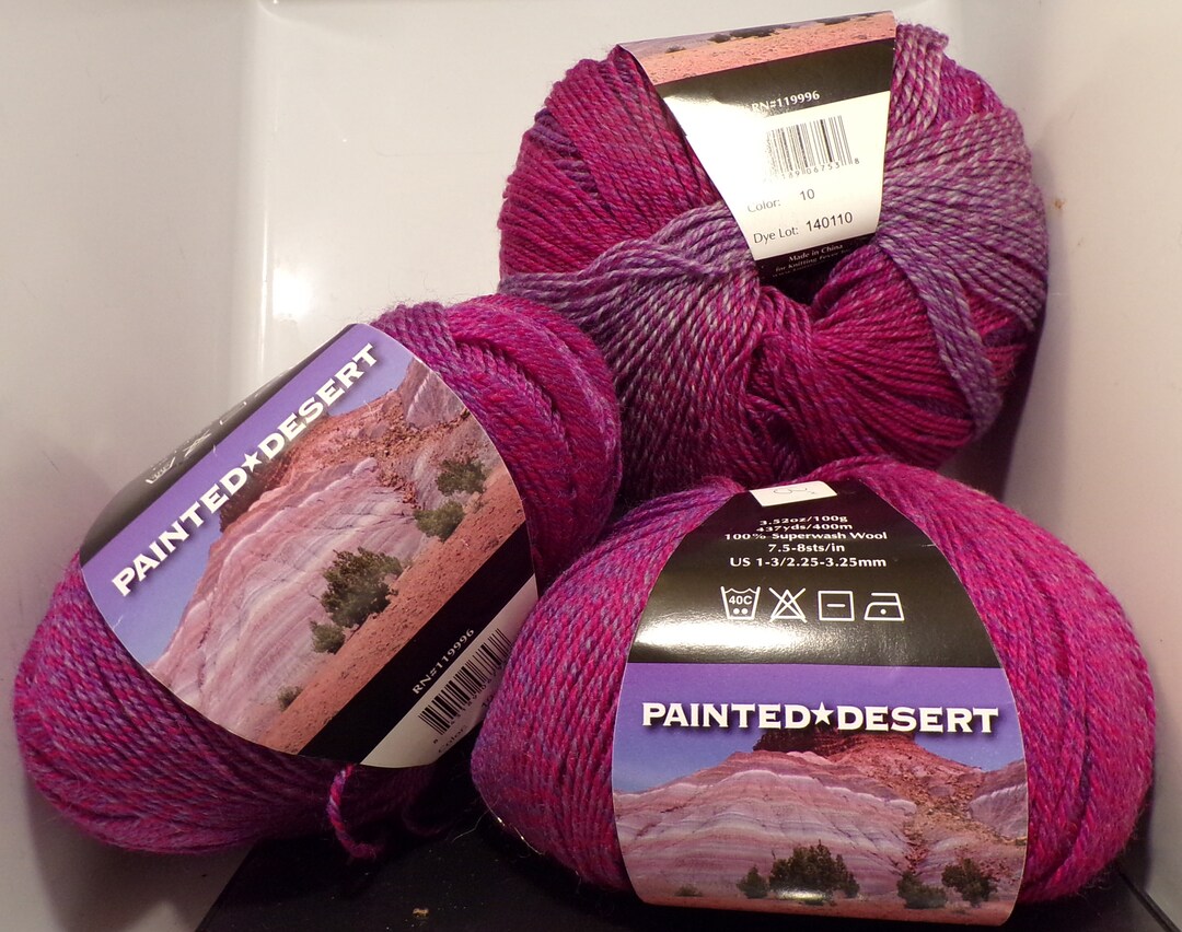 Knitting Fever 'painted Desert' Mountains Majesty Wool, Cotton Lot of 3 ...