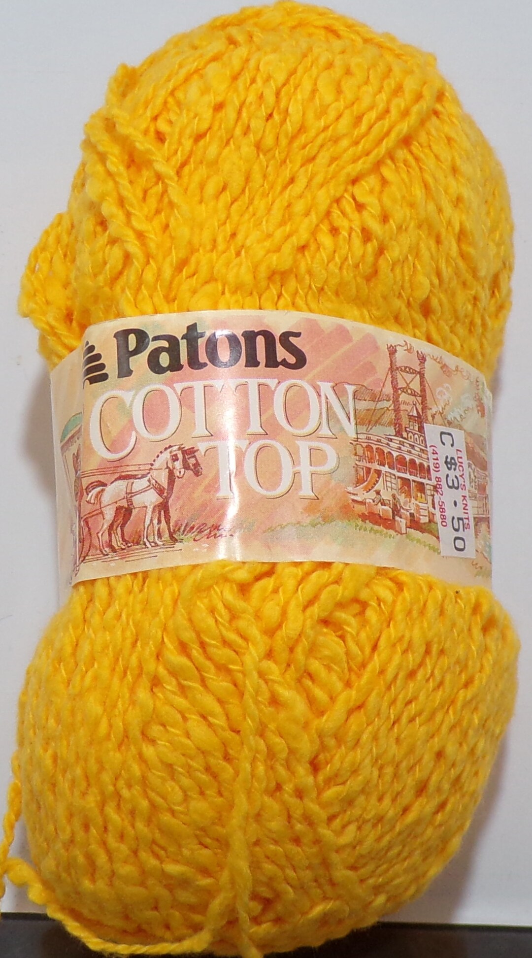 Patons 'cotton Top' Gold; Cotton; Lot of 2 Skeins Plus Extra Reclaimed ...