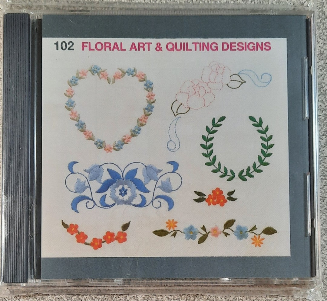 Janome Memory Card #102 Floral Art & Quilting Designs 1995 - Etsy
