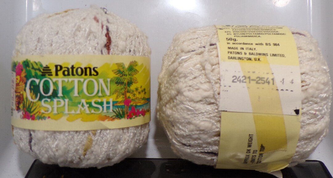 Patons 'color Splash' Natural W/brown Accents; Cotton; Worsted; Lot of ...