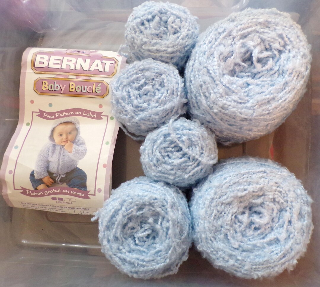 Bernat Baby Bouclé; Misty Blue, 10.8 Oz of Reclaimed Cakes. Bulky ...