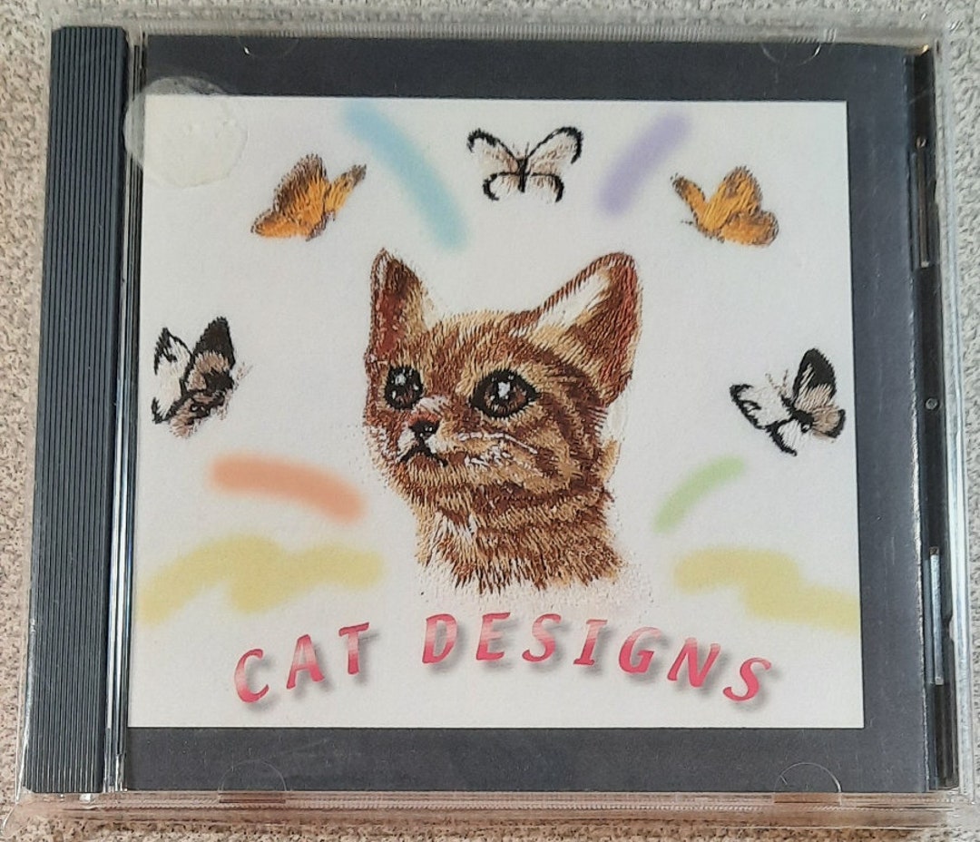 Cat Designs Janome 9000 Memory Embroidery Card Machine W/templates Cats ...