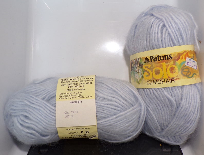Patons 'solo With Mohair' Light Blue; Lot of 4 Full Skeins - Etsy
