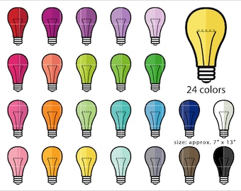 Light bulb clip art | Etsy