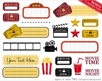 Movie clip art | Etsy