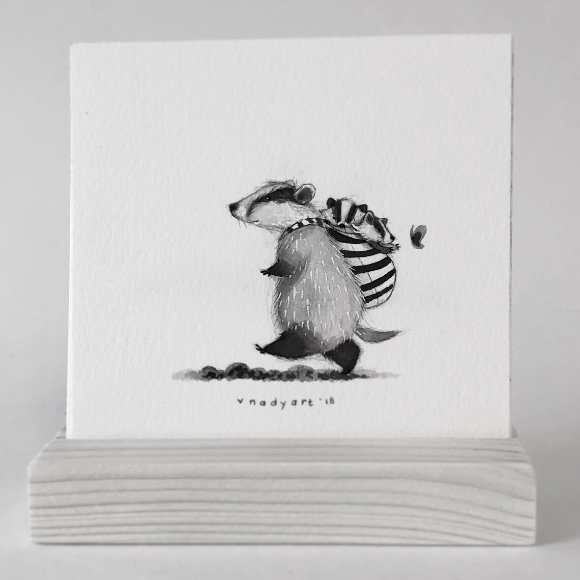 C18: Badger Print Small Cute Illustration Cute Badger | Etsy